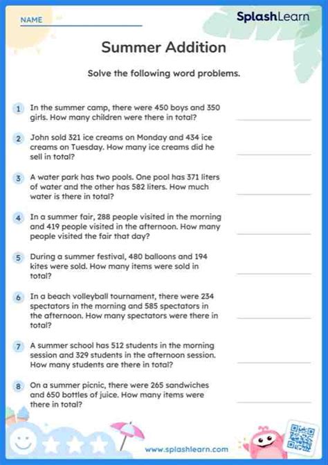 Addition Word Problems Worksheets Free And Printable Splashlearn