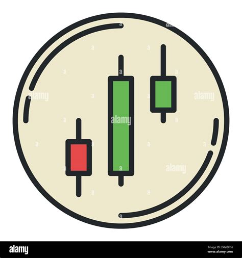 Vector Candlestick Chart Pattern In Circle Concept Colored Icon Or Sign Stock Vector Image And Art