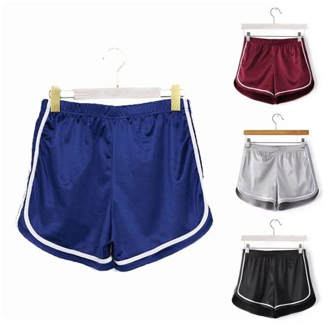 Women Summer High Waist Yoga Dance Satin Sexy Booty Shorts Retro