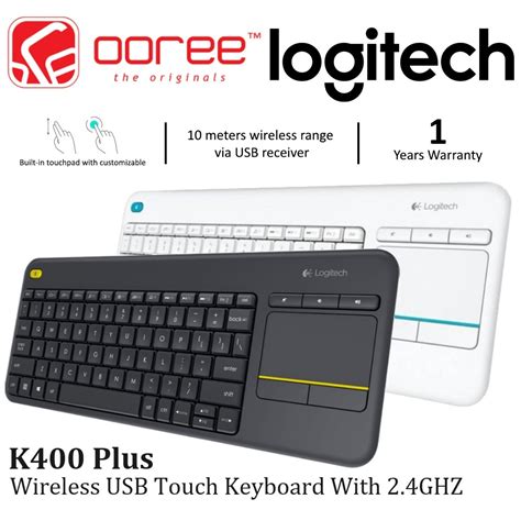 Logitech K400 Plus Wireless Usb Touch Keyboard For Pc Connected Tvs With 10 Meter 33 Foot