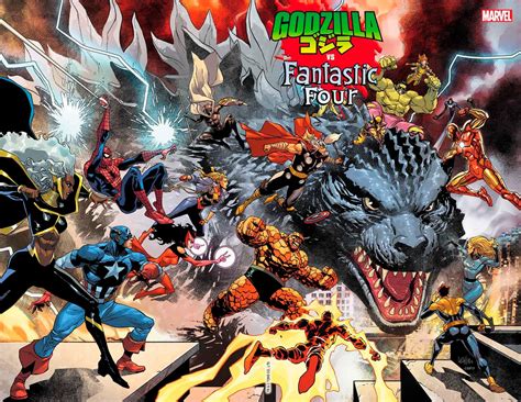 Godzilla Vs Fantastic Four 1 Leinil Yu Wraparound Variant