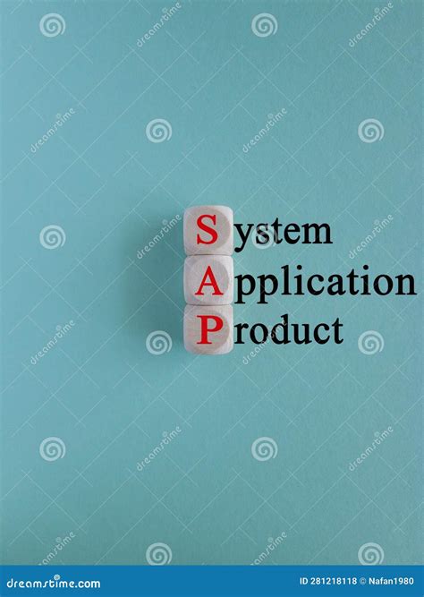 Sap System Application Product Symbol Wooden Cubes With Red Words
