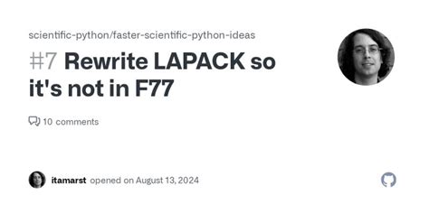 Martin Beroiz On Linkedin Rewrite Lapack So Its Not In F77 · Issue 7