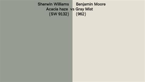 Sherwin Williams Acacia Haze Sw 9132 Vs Benjamin Moore Gray Mist 962