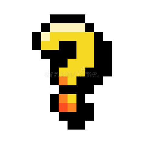 Pixel 8 Bit Question Or Interrogation Mark Vector Illustration Stock Illustration Illustration