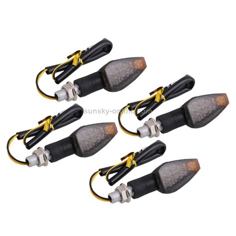 4 Pcs Dc 12v 오토바이 12 Led 방향 지시등 표시 등 깜박이 표시 등 노란색 표시 등