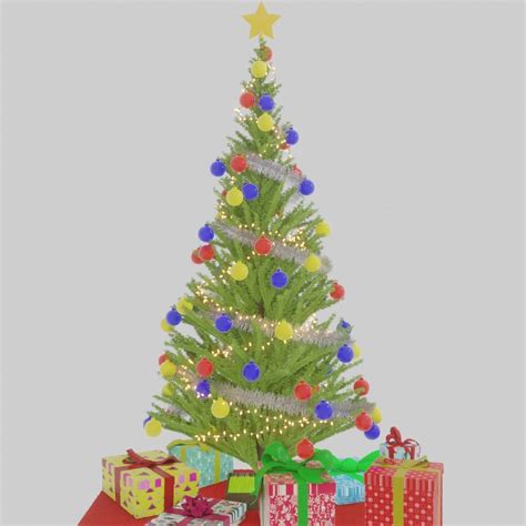 Christmas Tree Made Using Blender With Ornaments Gifts Etc D Model CGTrader
