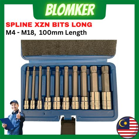 10pcs Xzn Triple Square Spline Bit Socket Set M4 M18 Tamper Proof Long Reach Machine Repair Auto
