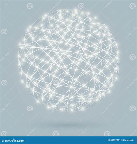Global Digital Connections With Glowing Lights Stock Vector