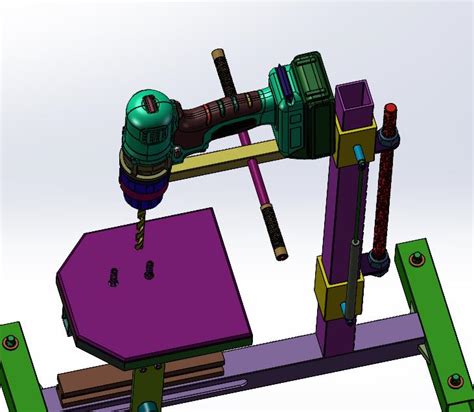 手动翻转式手动上下移动打孔钻孔机 Step 模型图纸下载 懒石网