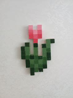 Minecraft Cube Art Flower Pixel Art Wooden Crafts Crafts