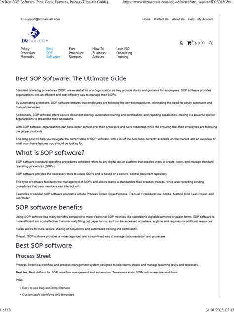 26 Best Sop Software Pros Cons Features Pricing Ultimate Guide Pdf Share Point