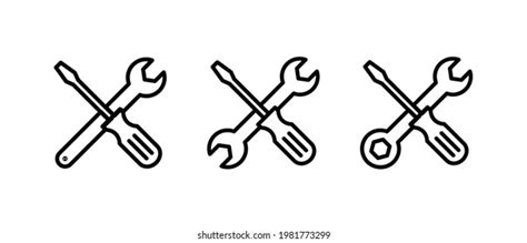 Repair Icon Set Wrench Screwdriver Gear Stock Vector Royalty Free 1986301316 Shutterstock