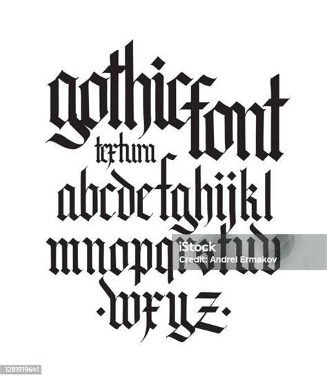 고딕 영어 알파벳 문신 개인 및 상업적 목적으로 글꼴 흰색 배경에 격리된 요소입니다 서예와 글자 중세 라틴어 문자 0명에 대한 스톡 벡터 아트 및 기타 이미지 Istock