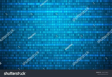 Blue Digital Background With Random Binary Code
