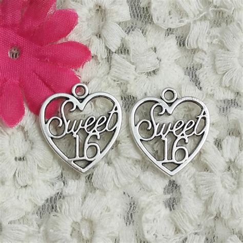 Free Ship Pcs Antique Silver Sweet Heart Charms Pendant X MM H EBay