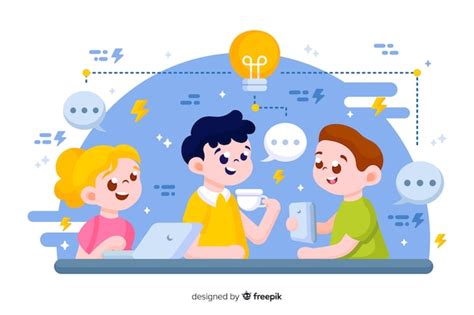 방문 페이지에 대한 브레인 스토밍 개념 무료 벡터