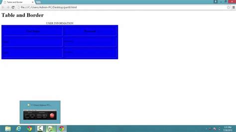 How To Create Table And Border In Html Tutorial Css3 Youtube