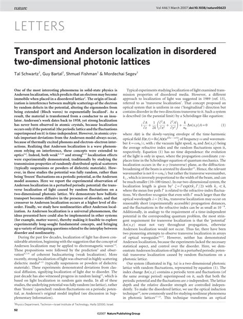 Pdf Transport And Anderson Localization In Disordered Two Dimensional