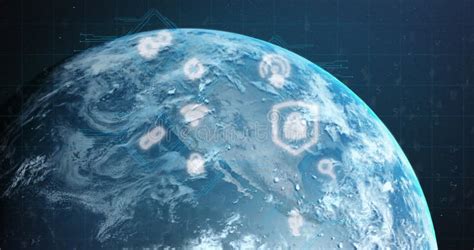 Image Of Network Of Digital Icons Over Globe Stock Illustration