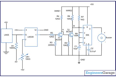 Rangkaian Alarm Kebakaran Dengan Sensor Suhu Ic Lm35 Gambar Rangkaian Elektronika