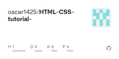 GitHub Oscar HTML CSS Tutorial