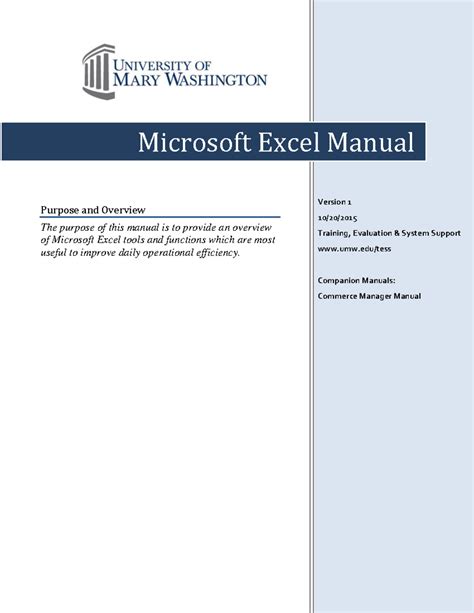 Excel Manual 1 Microsoft Excel Is A Spreadsheet Application That Is Commonly Used For A