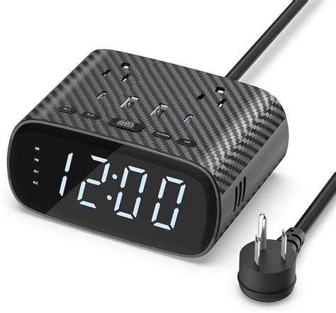 Dual Alarm Clock With Desk Charging Station With 2 Usb C 2 Usb A 2 Ac Ports Max