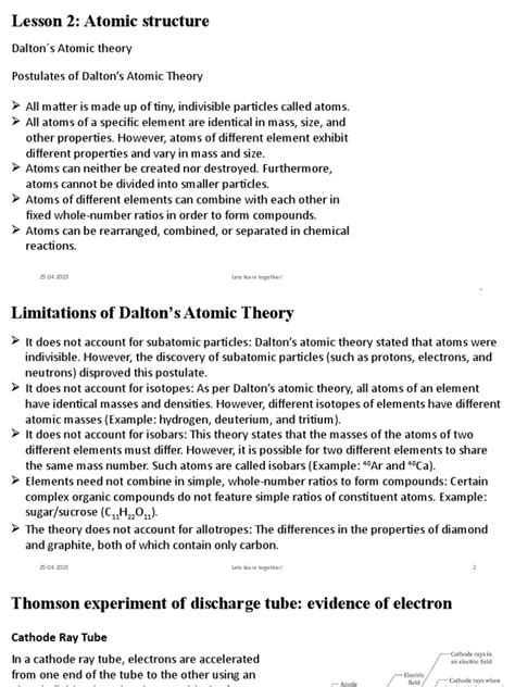 Lesson 2 Atomic Structure 25042023 Lets Learn Together 1 Pdf