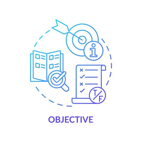 Objective Blue Gradient Concept Icon Flat Data Drawing Vector Flat