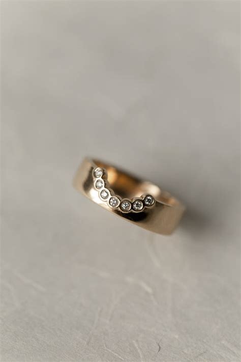 Diamond Cigar Contour Band June Rings