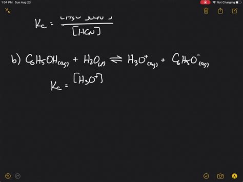 ⏩solved Write The Dissociation Reaction And The Corresponding Ka