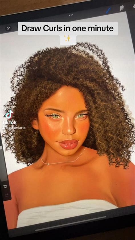 How To Draw Curls In Procreate How To Draw Curls Digital Art Tutorial How To Draw Hair
