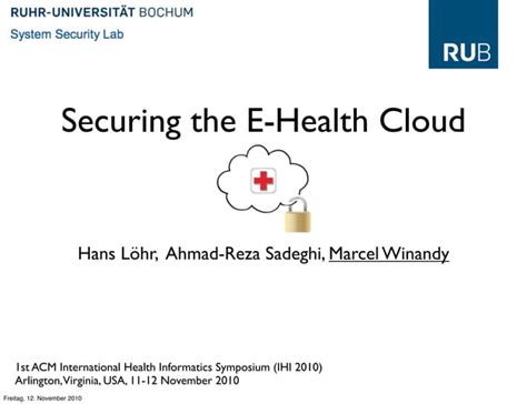 Securing The E Health Cloud Ppt