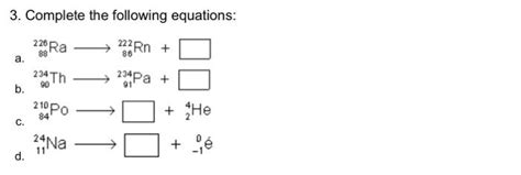 Solved 3 Complete The Following Equations A