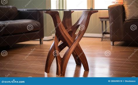 Precisionist Coffee Table With Twisted Branches And Symmetrical Design