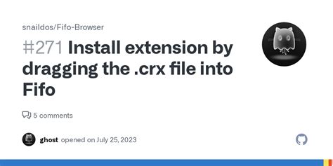 Install Extension By Dragging The Crx File Into Fifo · Issue 271 · Snaildosfifo Browser · Github