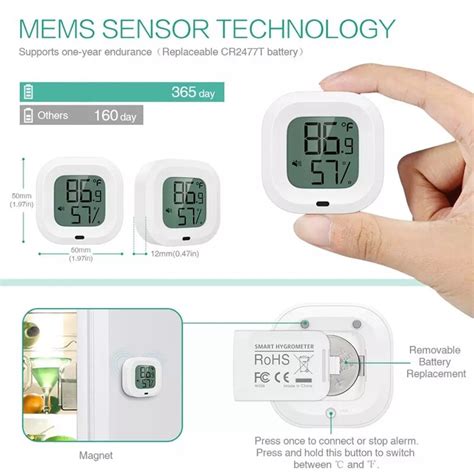 Wireless Thermometer Hygrometer Mini Bluetooth 5 0 Grandado