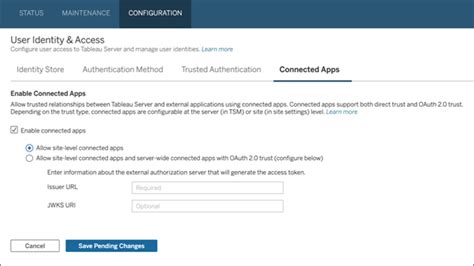 Configure Connected Apps With OAuth Trust Tableau