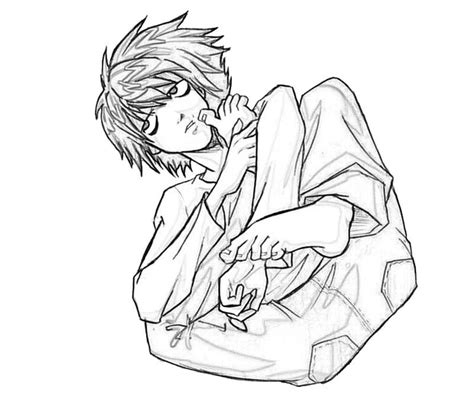 Printable L Lawliet Coloring Pages Anime Coloring Pages