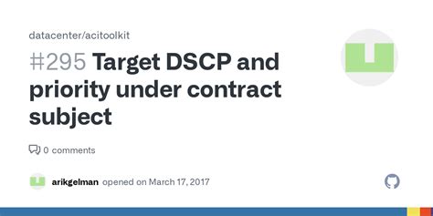 Target DSCP And Priority Under Contract Subject Issue Datacenter Acitoolkit GitHub