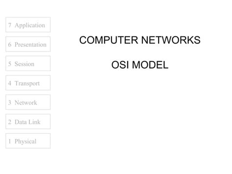 Computer Networks Osi Model Ppt