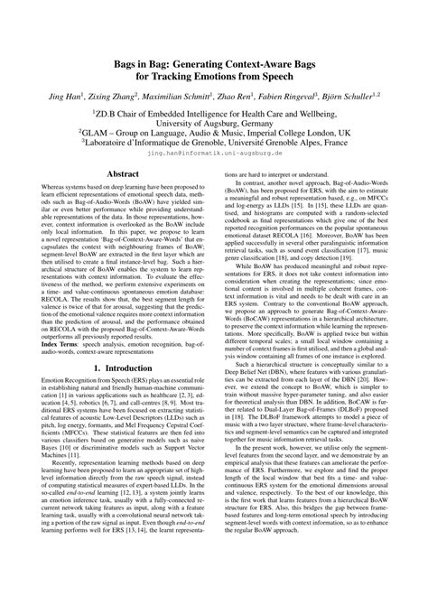 Pdf Bags In Bag Generating Context Aware Bags For Tracking Emotions