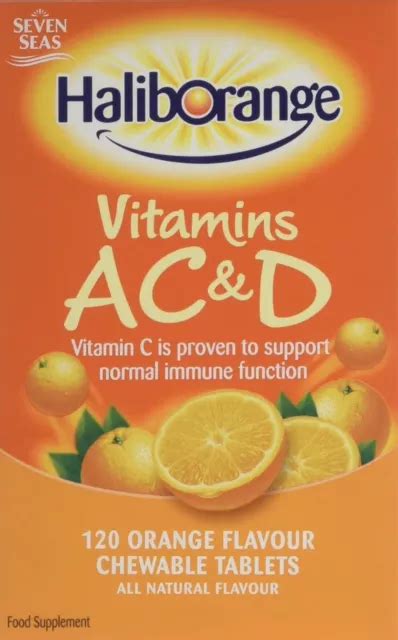 Haliborange Vitamins A C And D Chewable Tablets 120 Orange Flavour