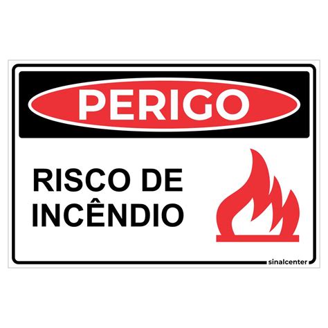 Placa Perigo Risco De Incêndio
