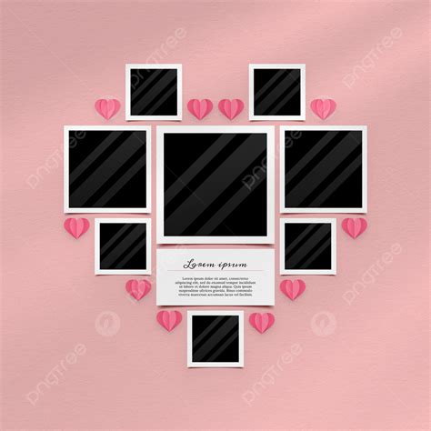 Maqueta De Collage De Fotos De Corazón Descarga Gratuita De Plantilla