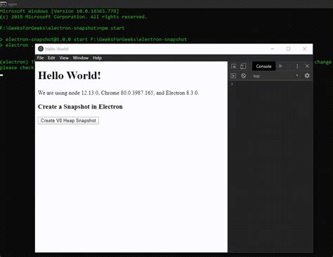 Create A V8 Heap Snapshot In Electronjs Geeksforgeeks