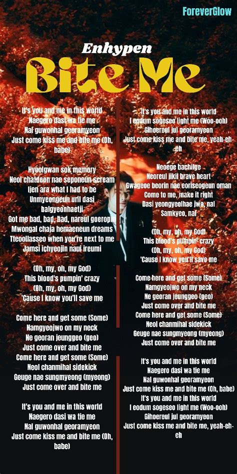 Enhypen Bite Me Lyrics Songtexte Kpop Just In Case