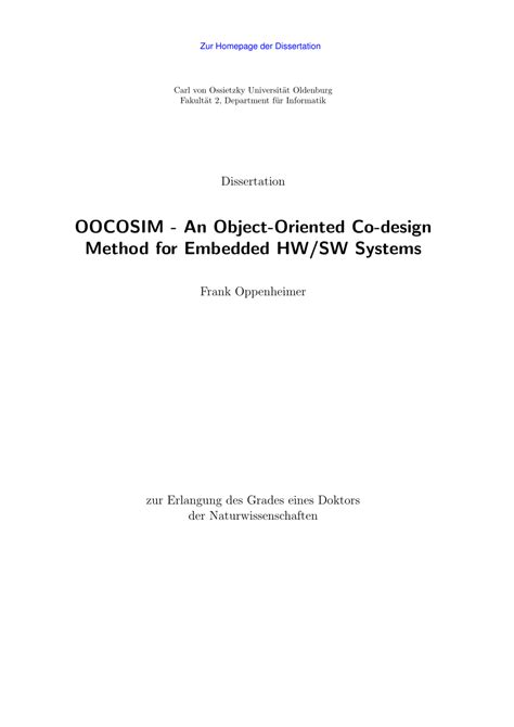 pdf oocosim an object oriented co design method for embedded hw sw systems