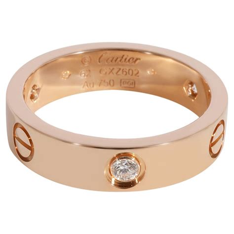 Cartier Love Diamond Ring In 18k Rose Gold 022 Ctw For Sale At 1stdibs